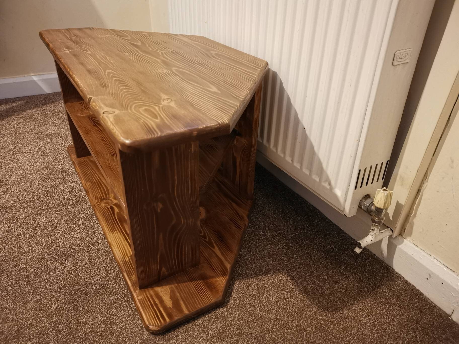 Hand Made Rustic Corner TV Stand. - Etsy UK