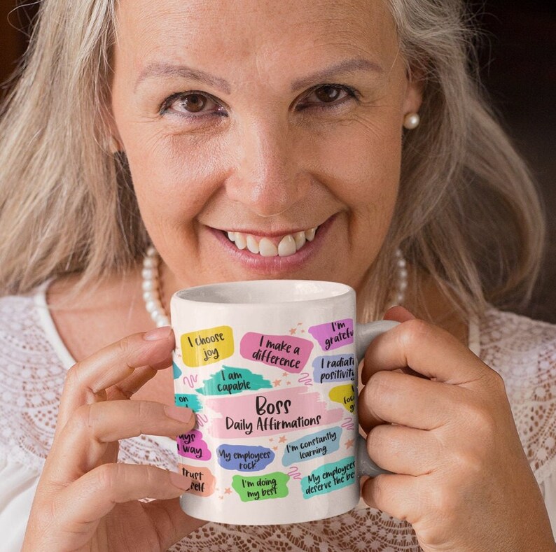 Boss Daily Affirmations Coffee Mug, Positive Affirmations Cup for ...
