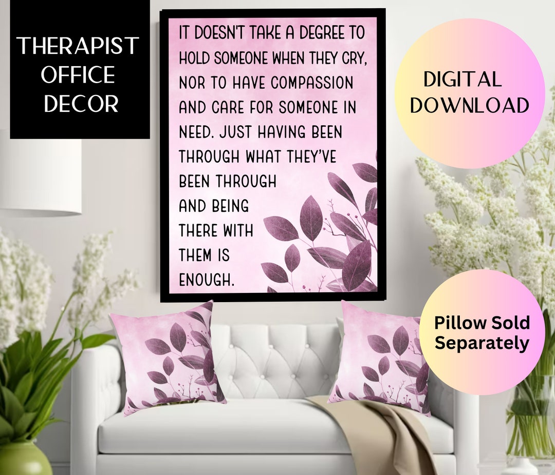 Therapist Office Decor Poster Counseling Sign Therapy Wall Art School ...