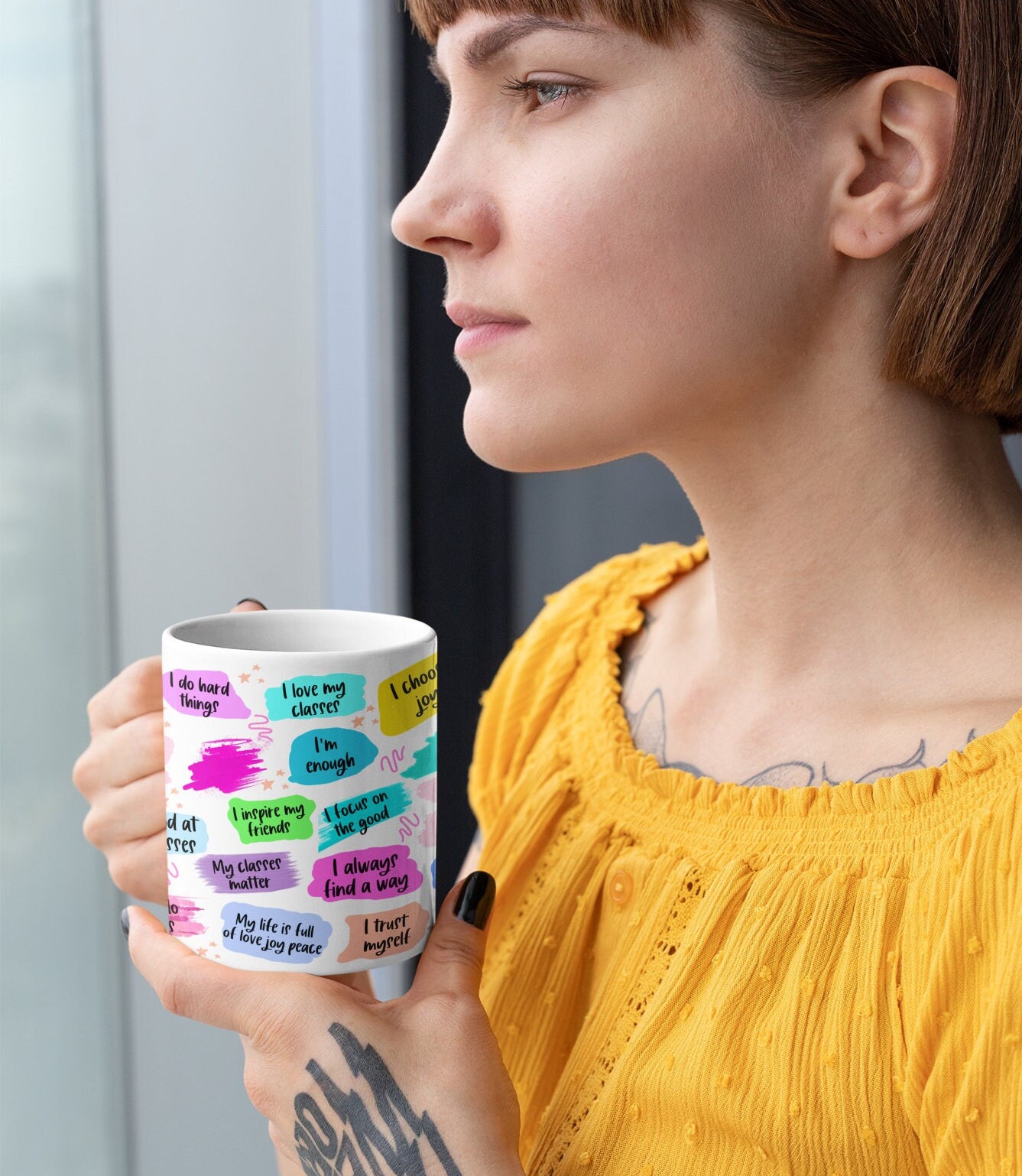 Student Daily Affirmations Coffee Mug, Positive Affirmations Cup for ...