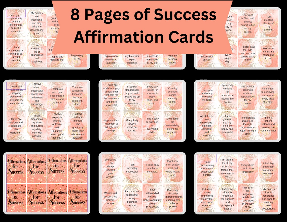 Affirmation Cards Printable for Women Entrepreneur Success - Etsy