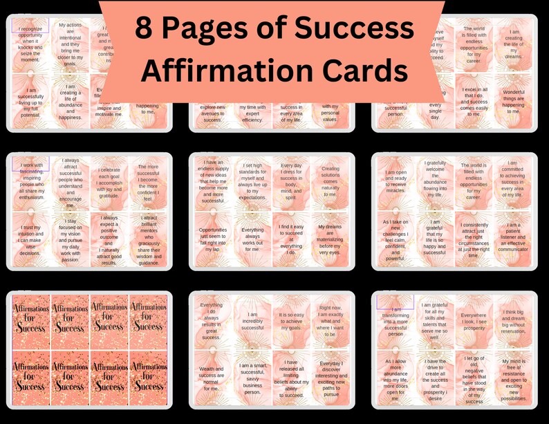 Affirmation Cards Printable for Women Entrepreneur Success Mindset ...