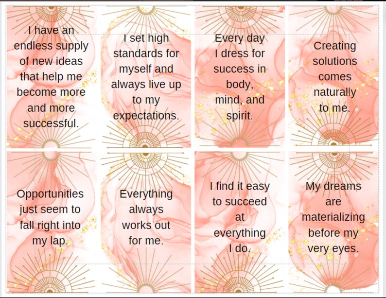 Affirmation Cards Printable for Women Entrepreneur Success Mindset ...