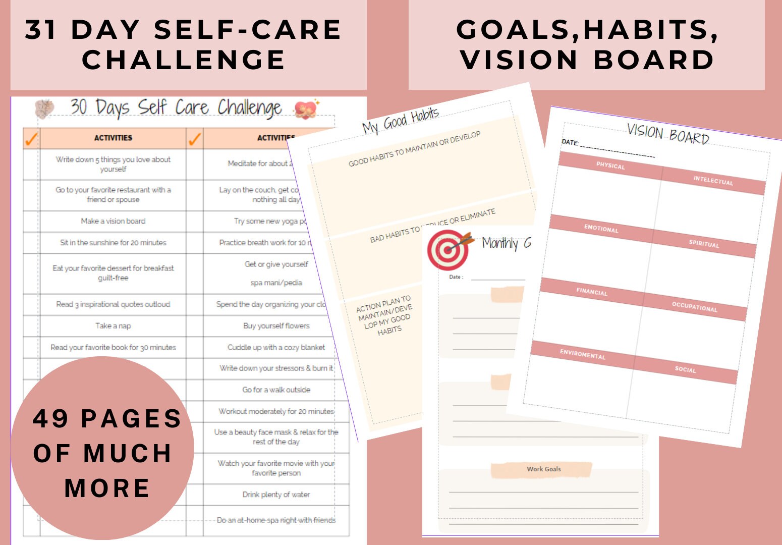 Canva Planner Template Editable CBT Anxiety Workbook CBT Worksheets DBT ...