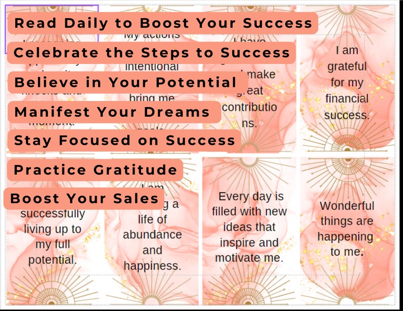 Affirmation Cards Printable for Women Entrepreneur Success Mindset ...