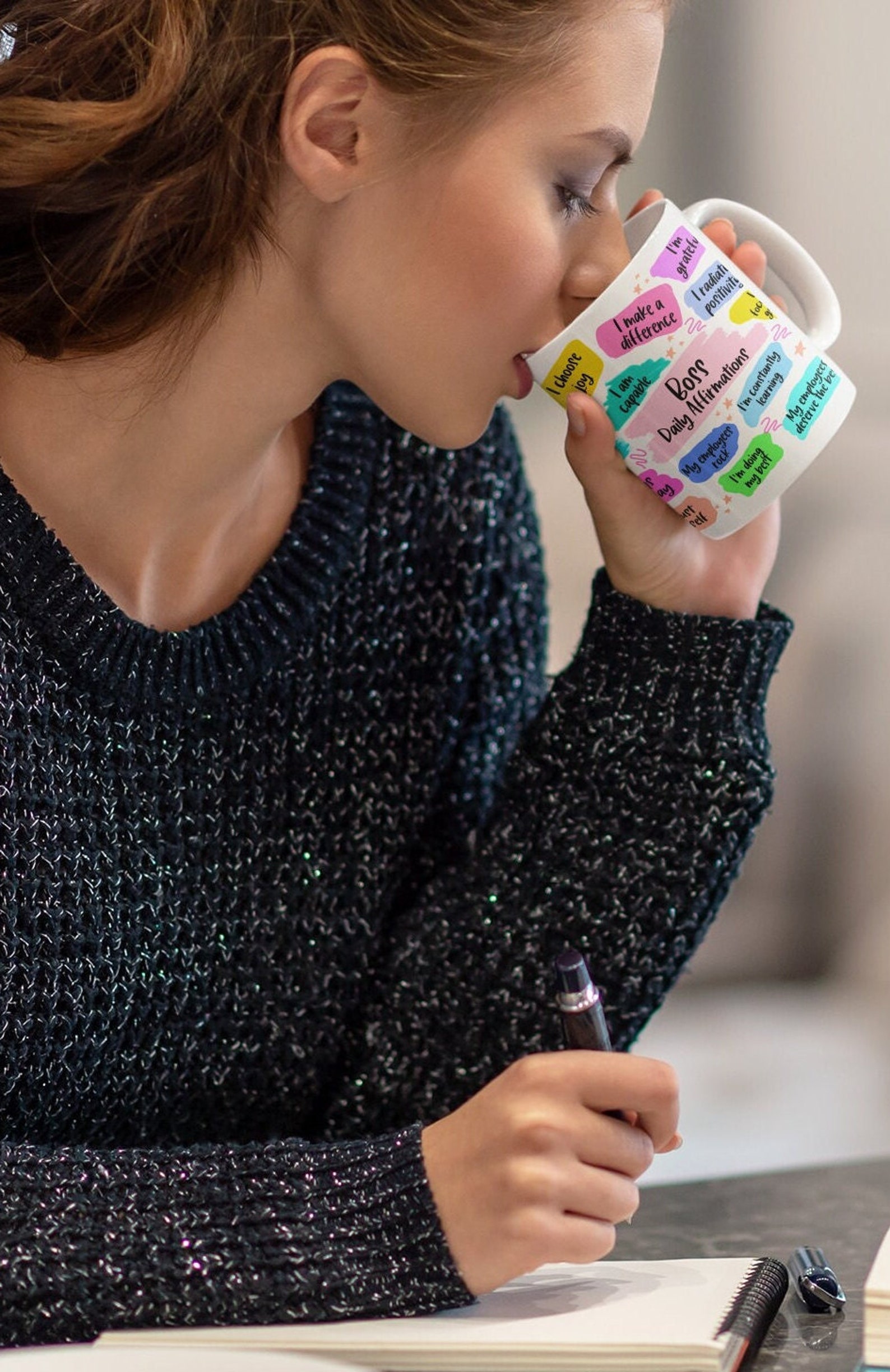 Boss Daily Affirmations Coffee Mug, Positive Affirmations Cup for ...
