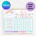 Editable Rainbow Reward Chart Kids Rainbow Behavior Chart Pastel ...