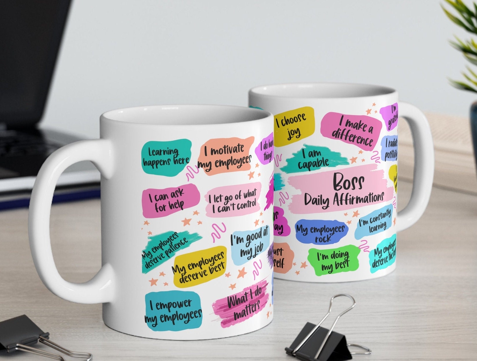 Boss Daily Affirmations Coffee Mug, Positive Affirmations Cup for ...