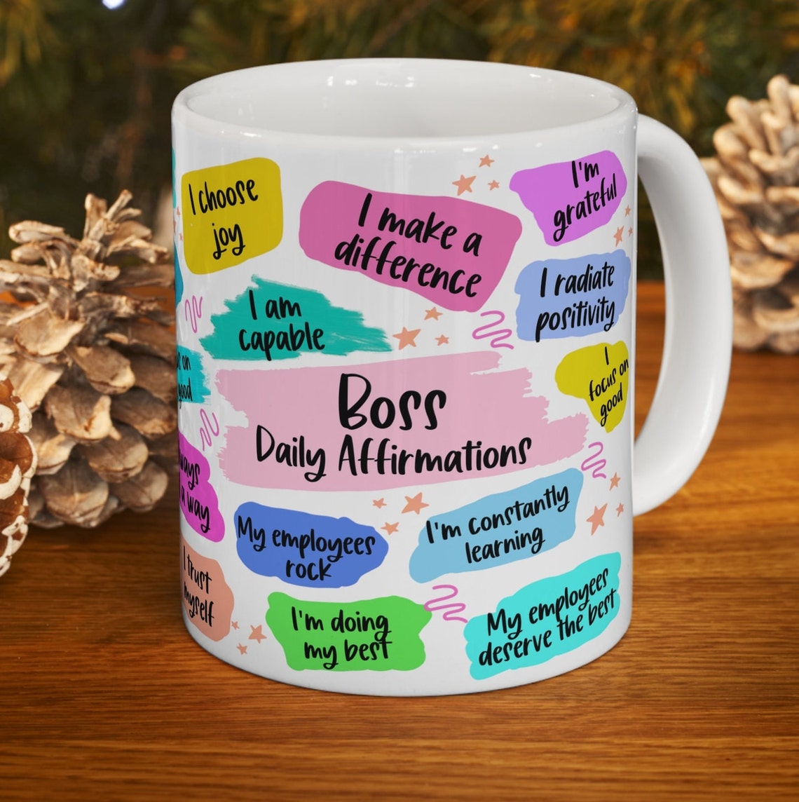 Boss Daily Affirmations Coffee Mug, Positive Affirmations Cup for ...