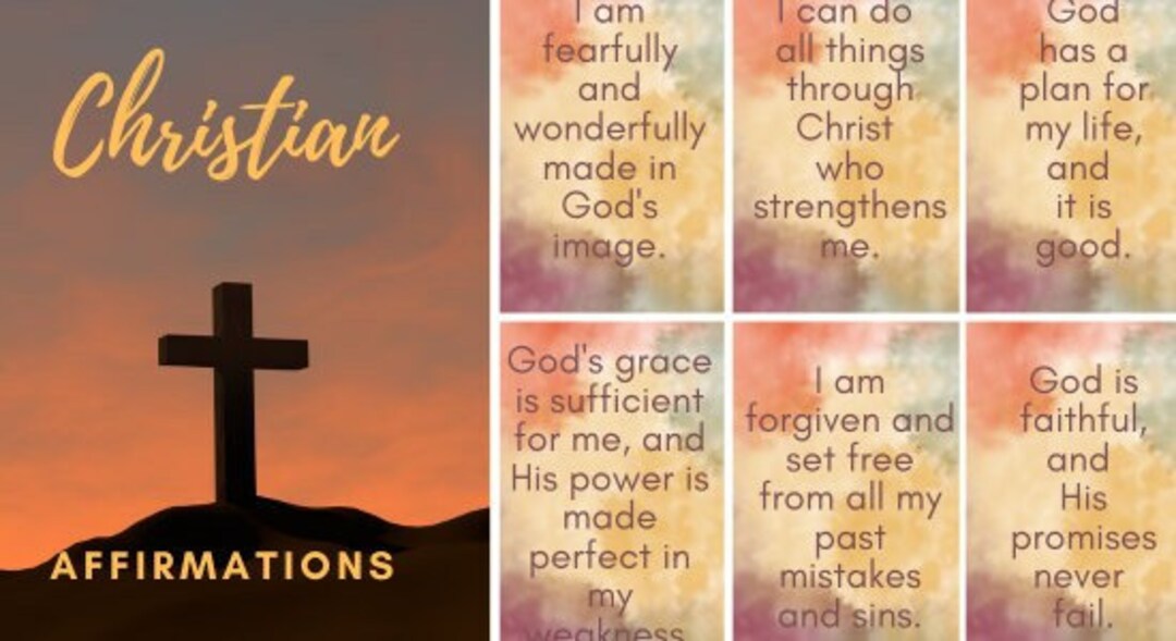 Christian Affirmation Deck Faith Religious Quotes Inspirational Sunday ...