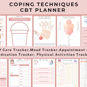 Canva Planner Template Editable CBT Anxiety Workbook CBT Worksheets DBT ...