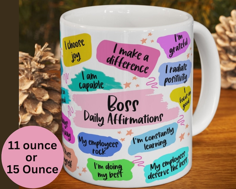 Boss Daily Affirmations Coffee Mug, Positive Affirmations Cup for ...