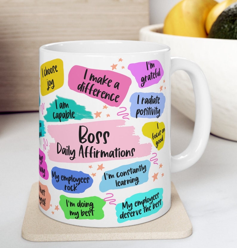 Boss Daily Affirmations Coffee Mug, Positive Affirmations Cup for ...