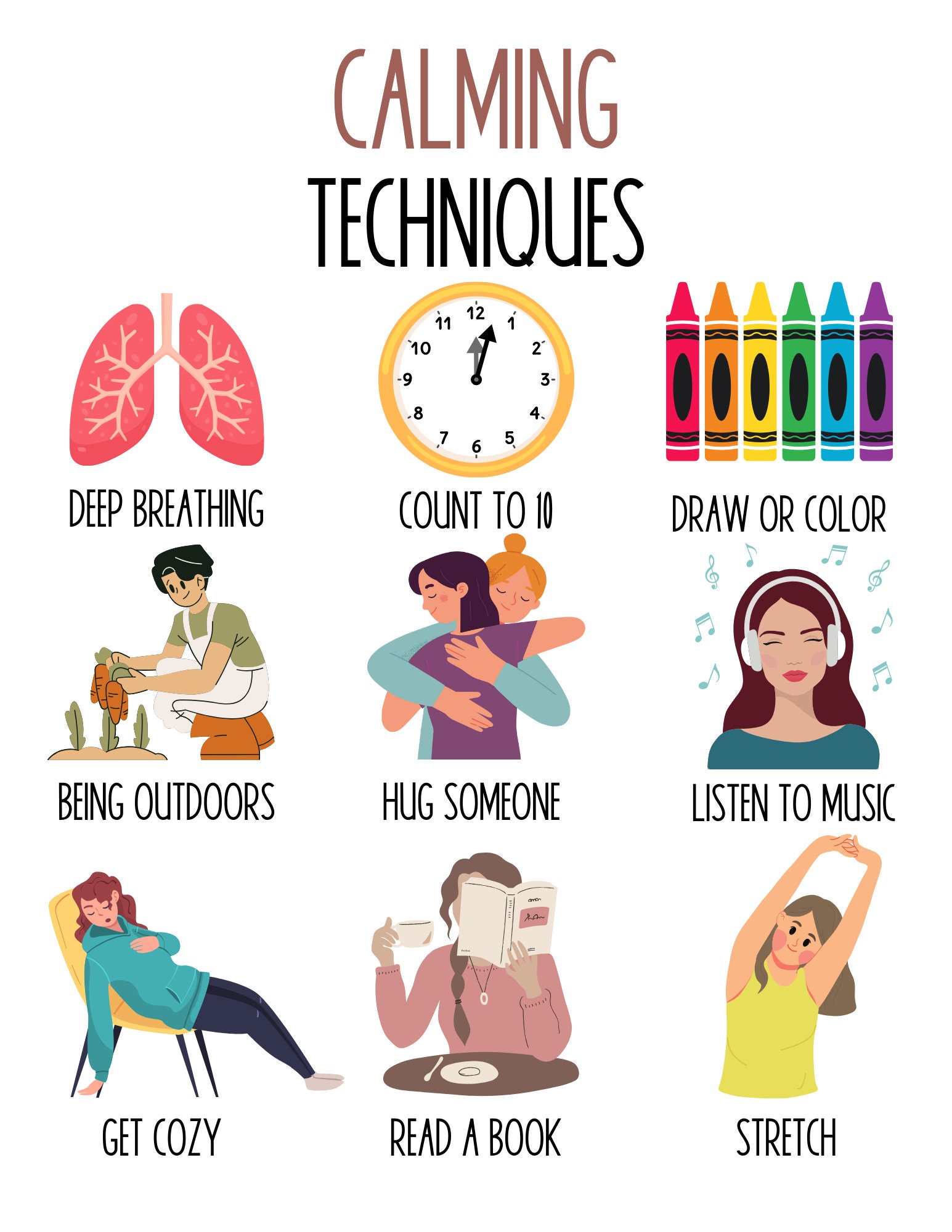 Calm Down Corner Kit Canva Template Posters Counselor Office - Etsy