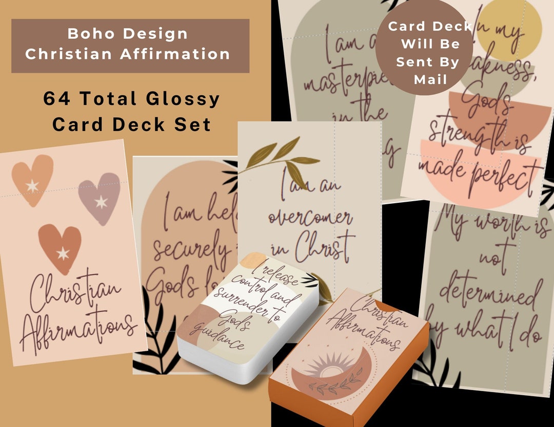 Christian Affirmation Deck Boho Affirmation Cards Motivational ...