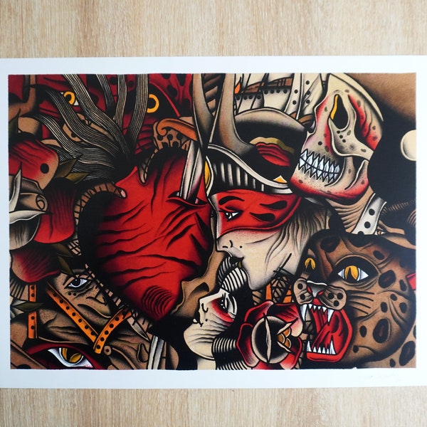 Traditional Tattoo Poster - Etsy