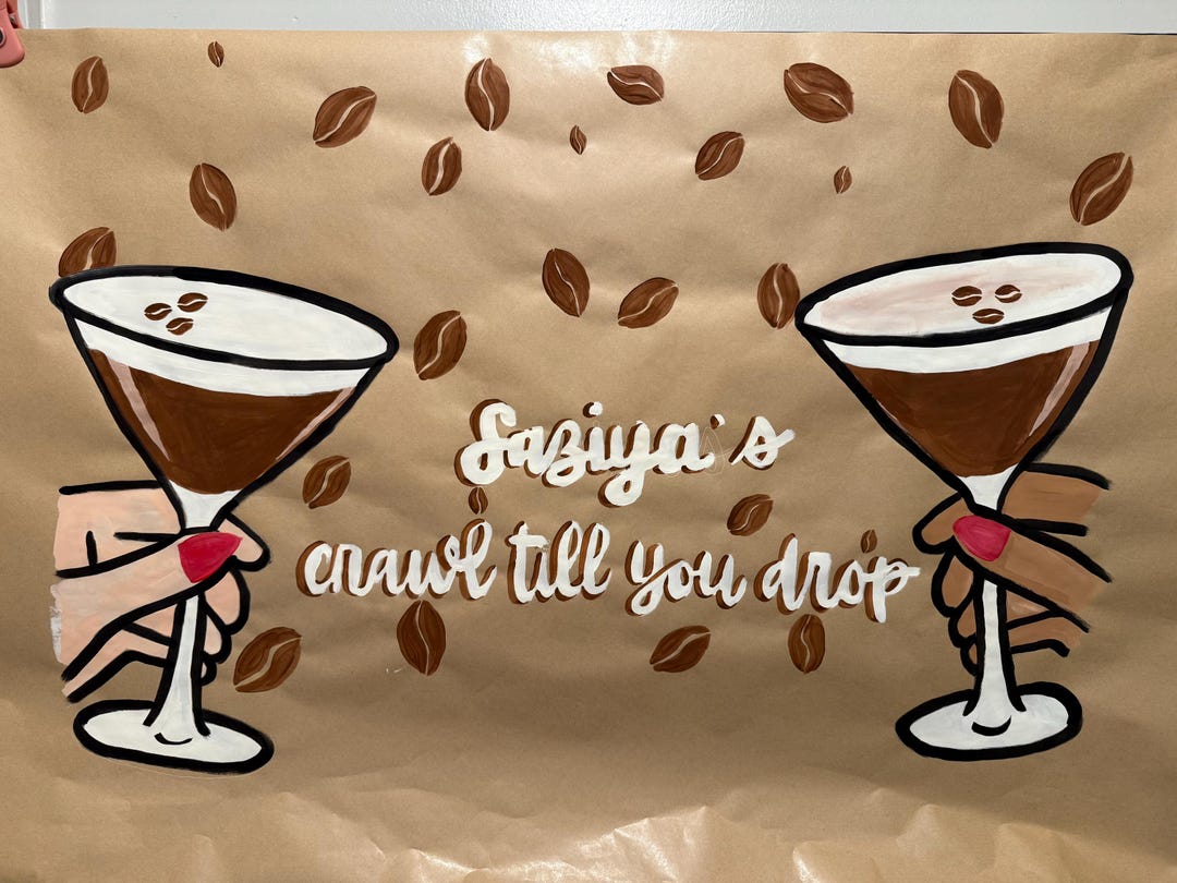Espresso Martini Bar Crawl Banner | Custom Cocktail Party Sign ...