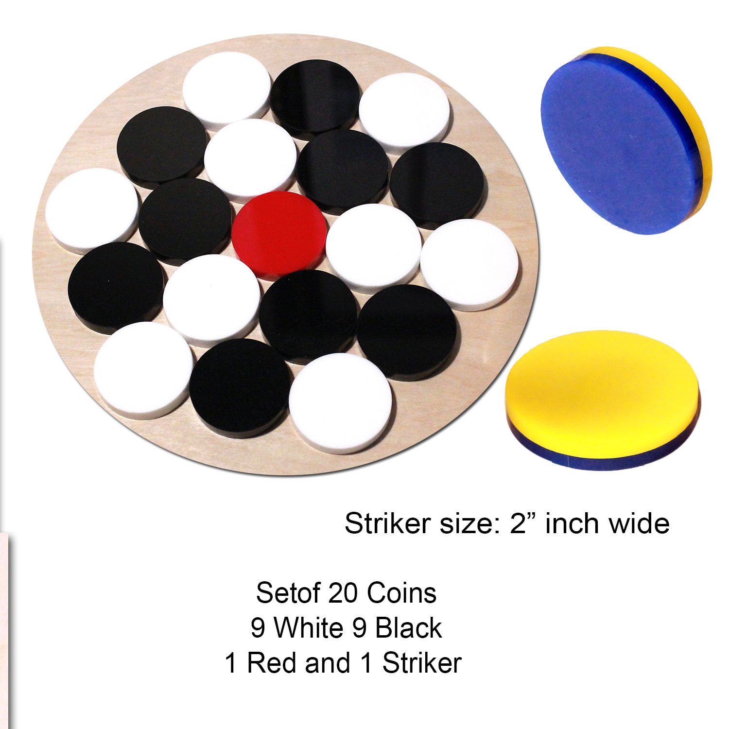 Carrom Board Coins ideal for medium and smaller boards with 1 | Etsy