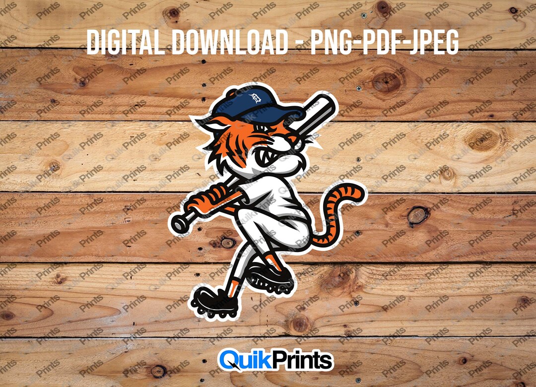 Tiger Toon Batting Digital Download PNG, Jpeg and PDF File - Etsy