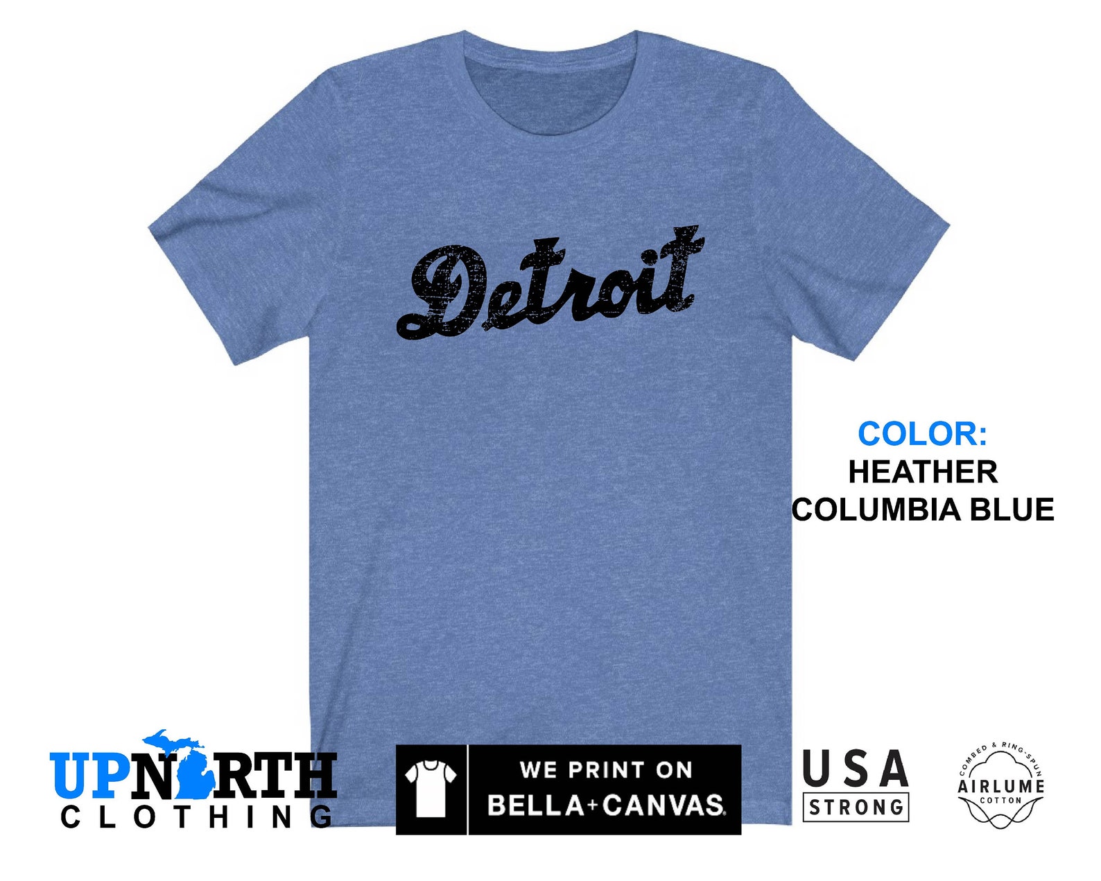 Detroit Cursive Vintage Print Detroit Michigan T-Shirt | Etsy