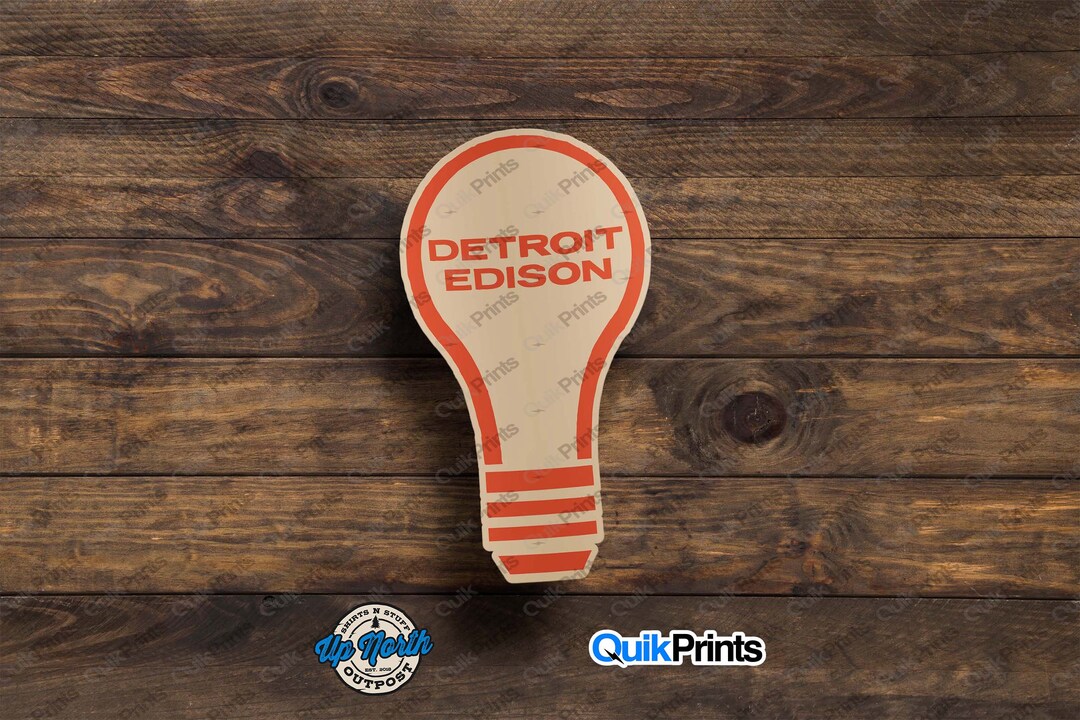 Detroit Edison Retro Light Bulb Sticker 3 Sizes to Choose From - Etsy