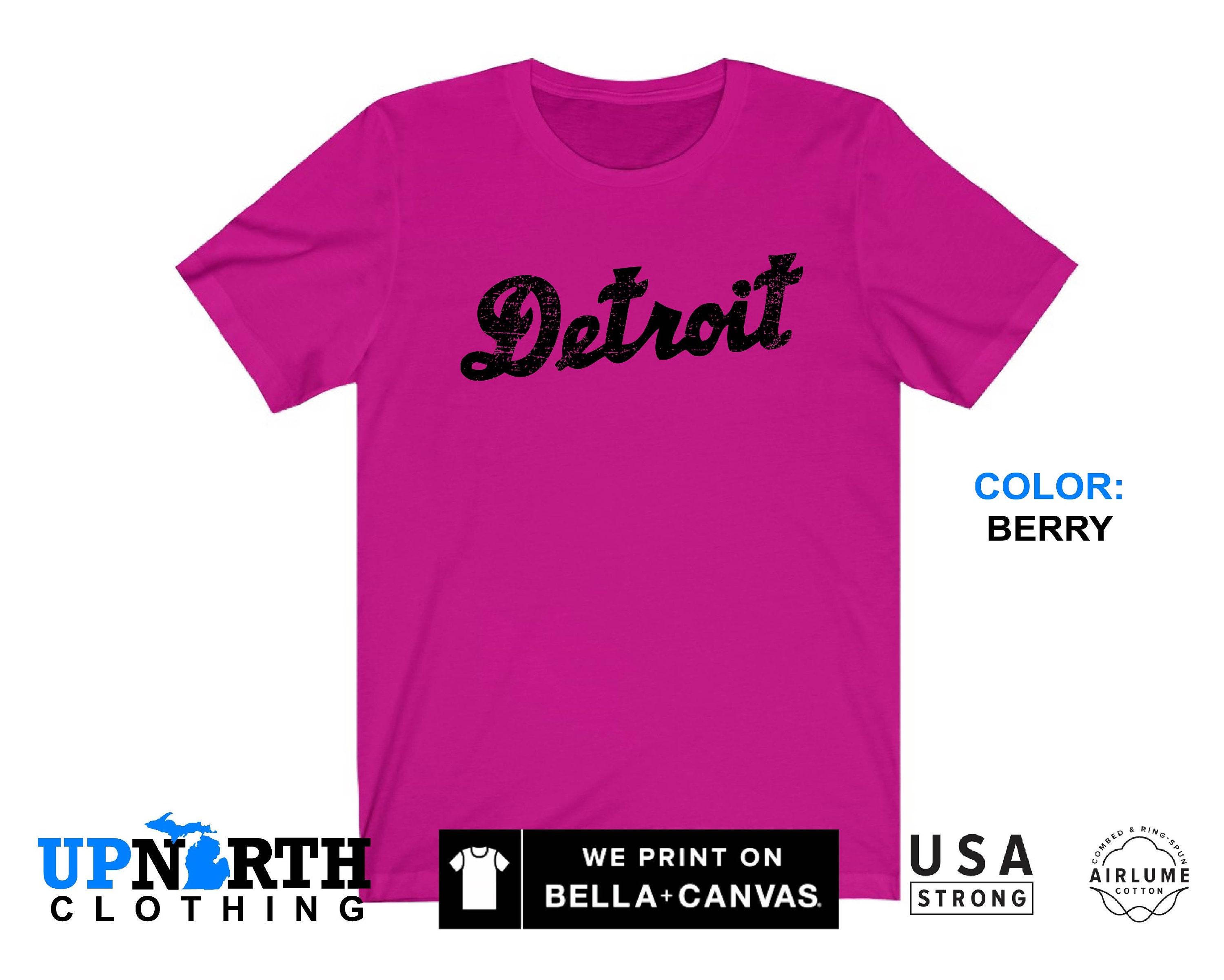 Detroit Cursive Vintage Print Detroit Michigan T-Shirt | Etsy