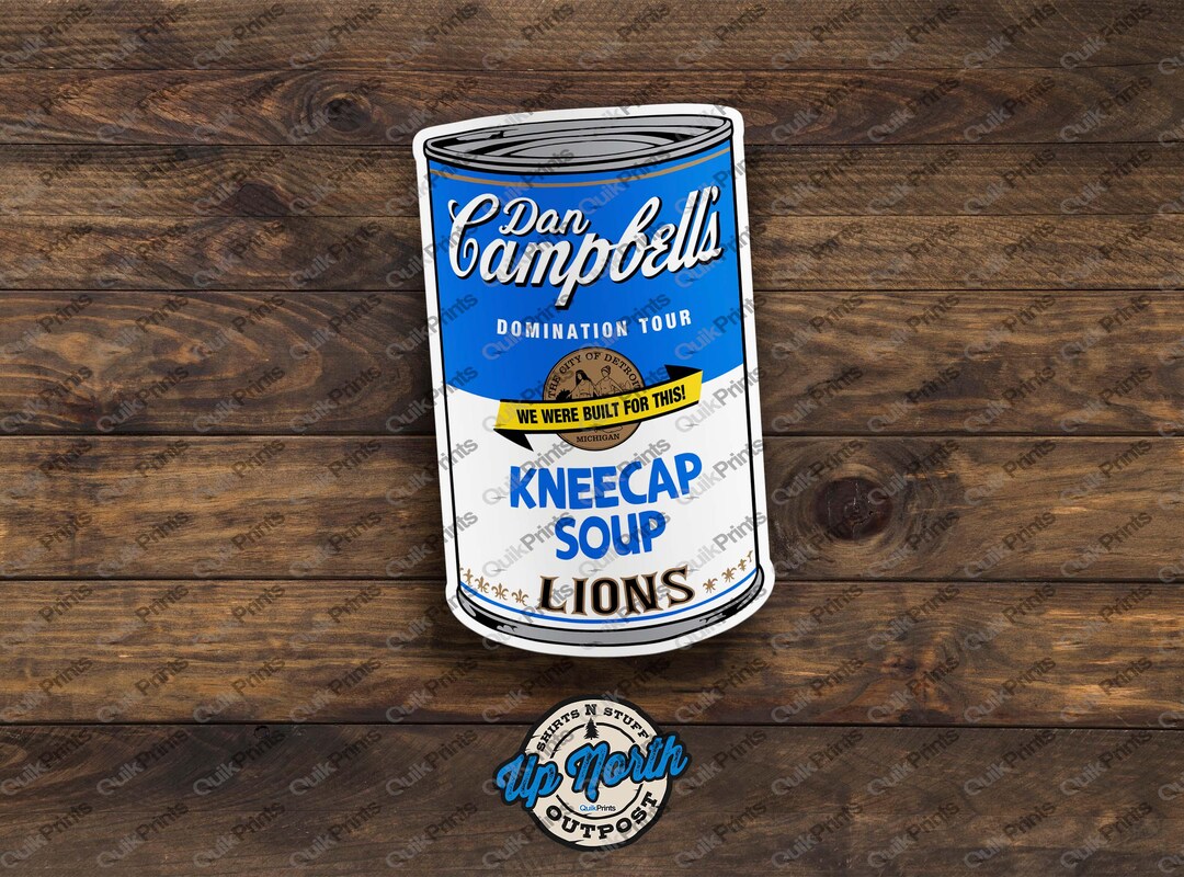 Sticker Dan Campbell's Kneecap Soup Can Sticker Detroit Football 3 ...