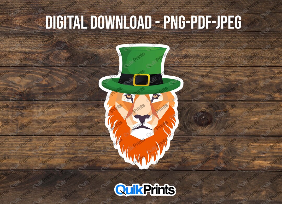 Lucky Lion Leprechaun Digital Download PNG, Jpeg and PDF File - Etsy