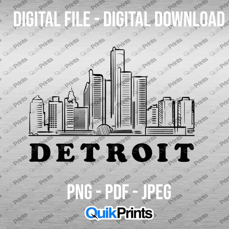 Detroit Skyline Svg - Etsy