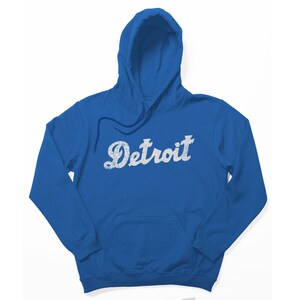 Detroit Cursive Text vintage Print Pullover Hoodie Adult, Tall and ...