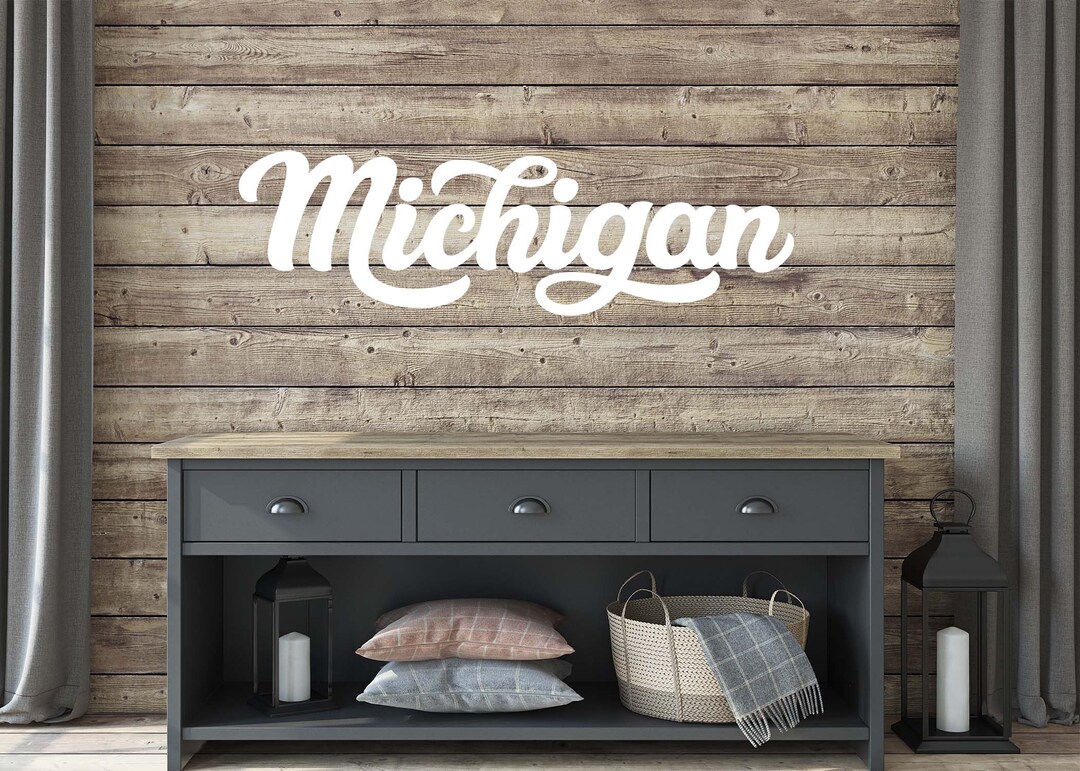 Michigan Cursive Text Custom Vinyl Decal - Etsy