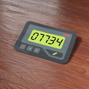 Personalized Pager Code Sticker Custom Text 3 Sizes to Choose From - Etsy
