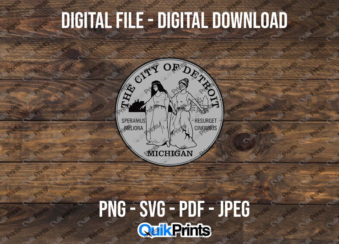 Detroit City Seal Digital Download SVG PNG, Jpeg and PDF File - Etsy