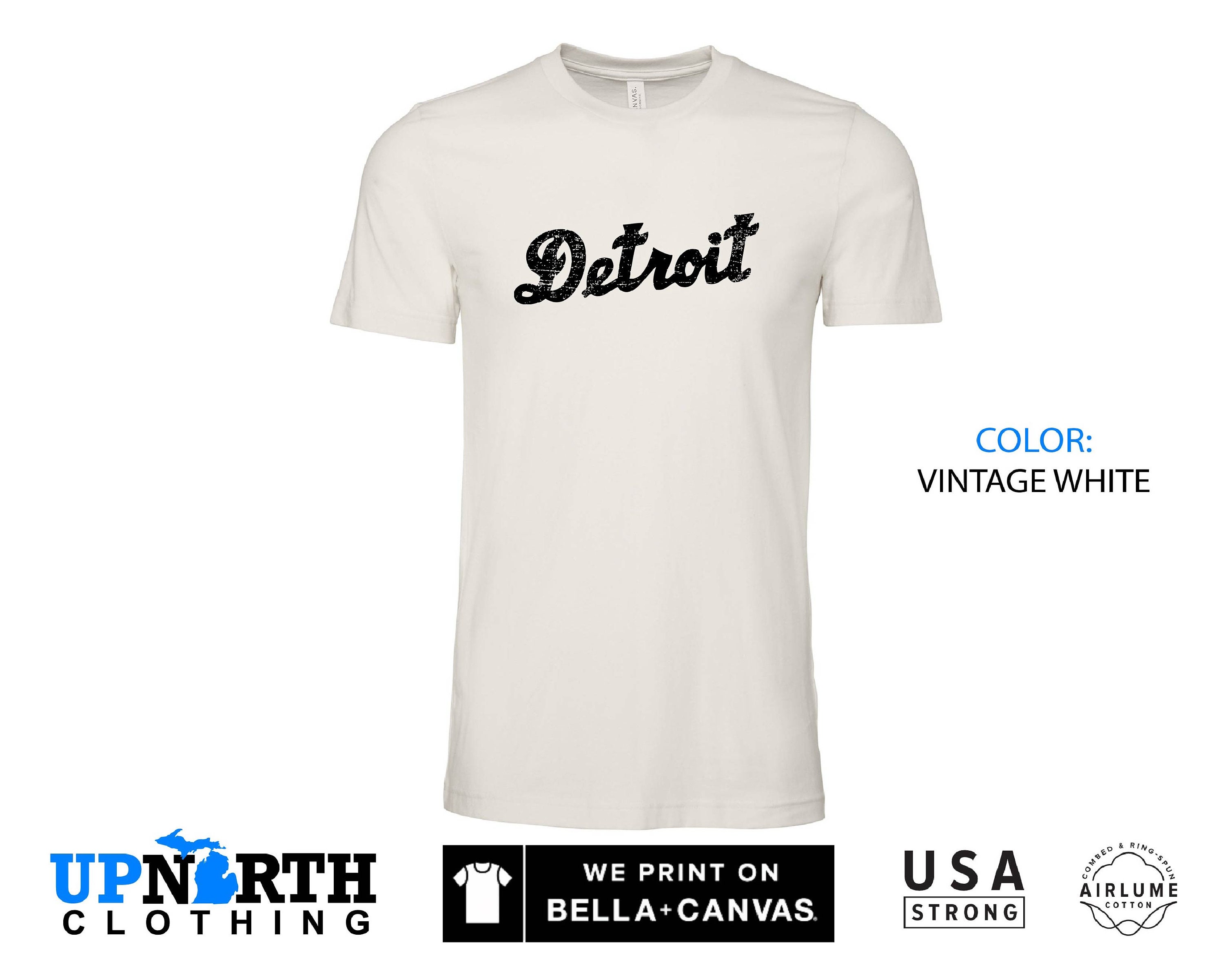 Detroit Cursive Vintage Print Detroit Michigan T-Shirt | Etsy