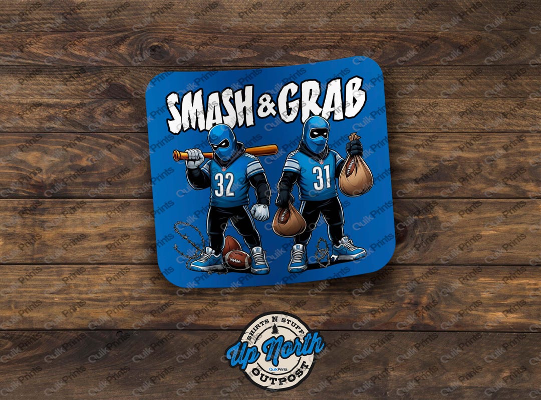 Smash and Grab Sticker Detroit Football Sticker 3 Sizes to Choose From ...