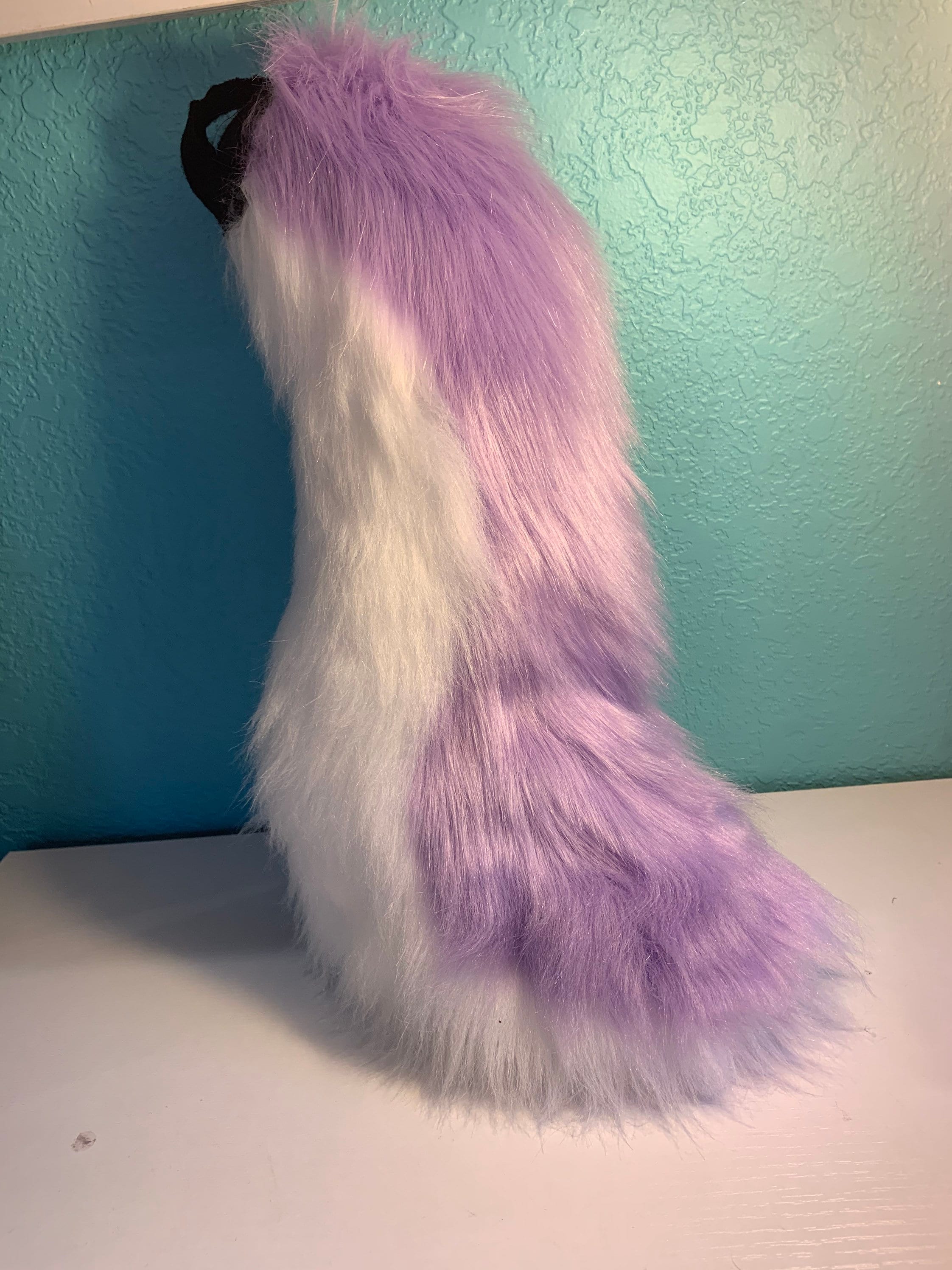 Purple and White Wolf Tail - Etsy