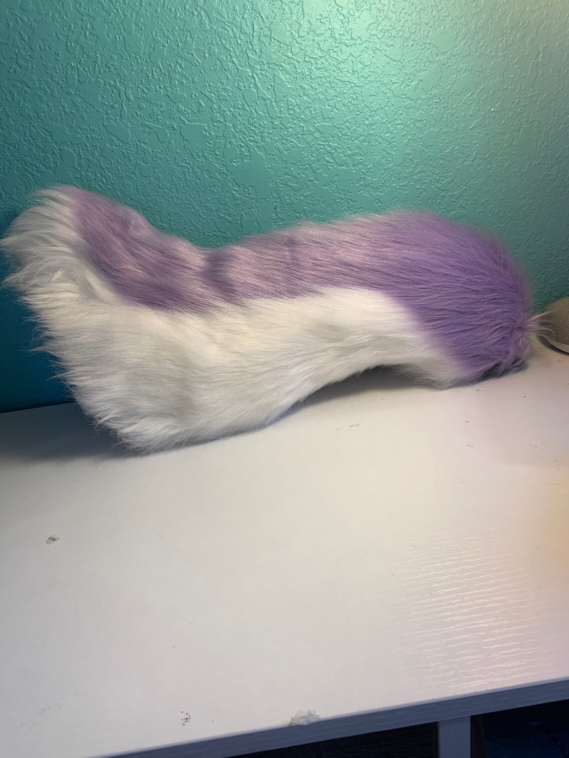 Purple and White Wolf Tail - Etsy