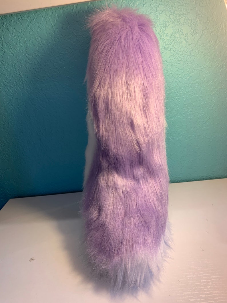 Purple and White Wolf Tail - Etsy