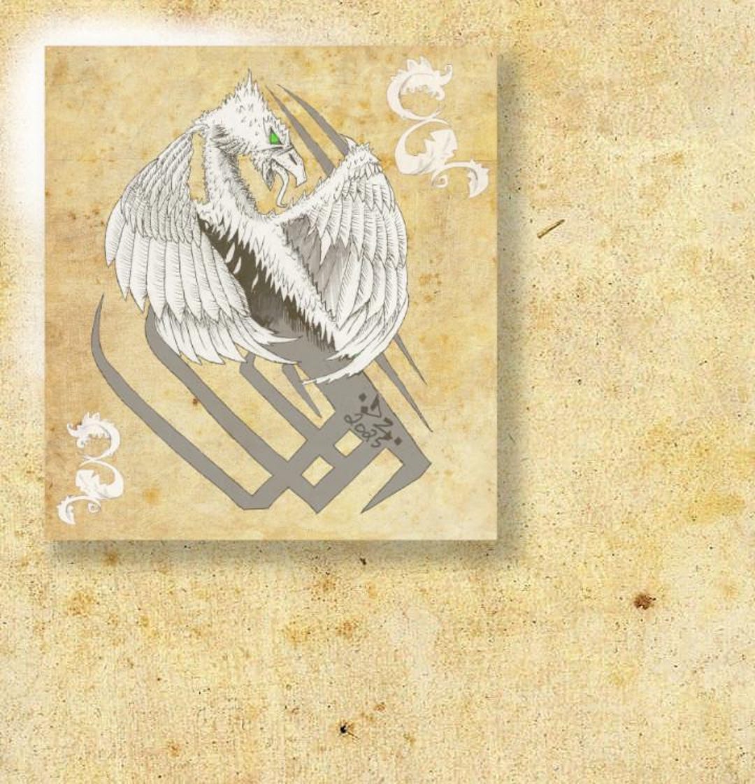 Phoenix Cryptid Bird Tattoo Style Freehand Art Designed Cover for ...