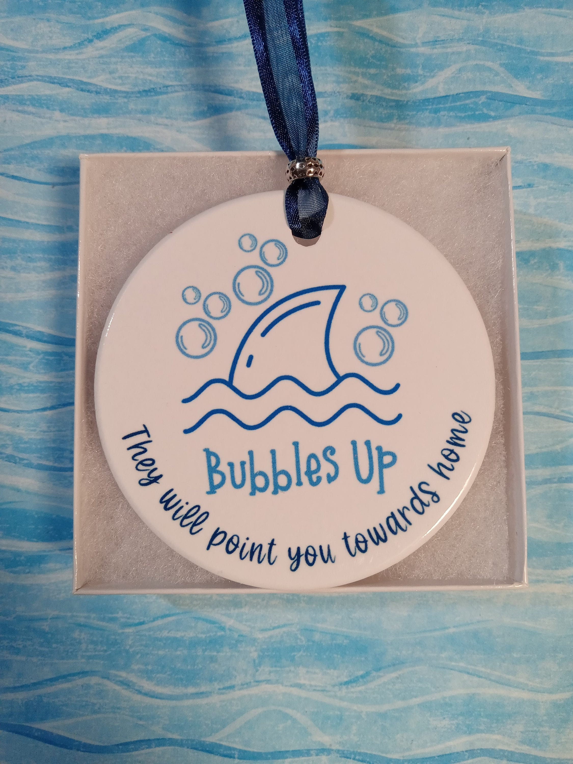Bubbles Up, Fins up Ceramic Ornament - Etsy