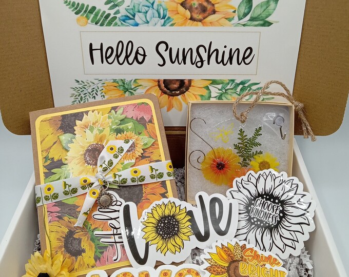 Sunflower Gift Box Set. choose Your Own Sentiment/occasion. - Etsy
