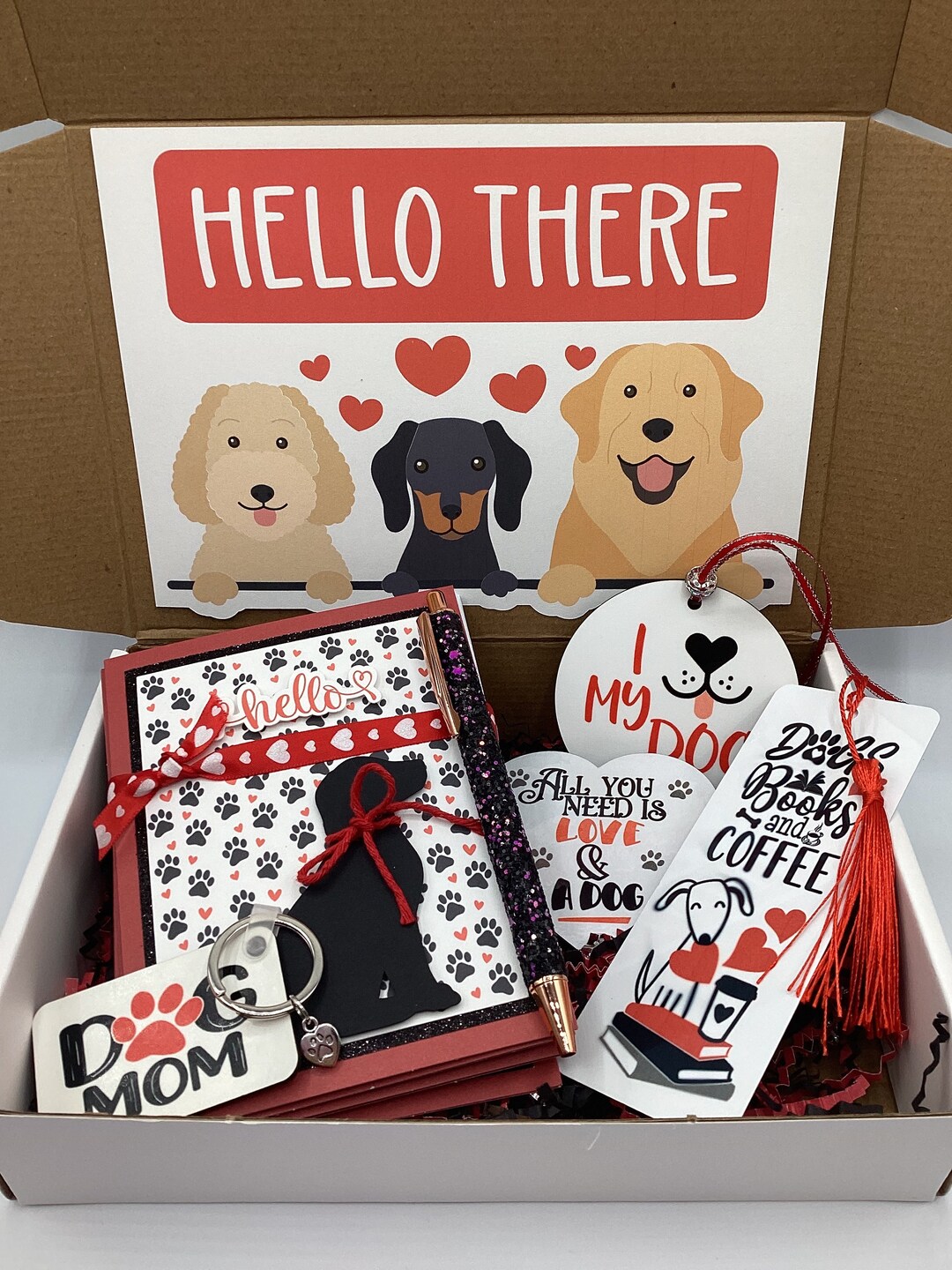 Dog Lovers Gift Box. choose Your Own Sentiment/occasion Sticker for Box ...