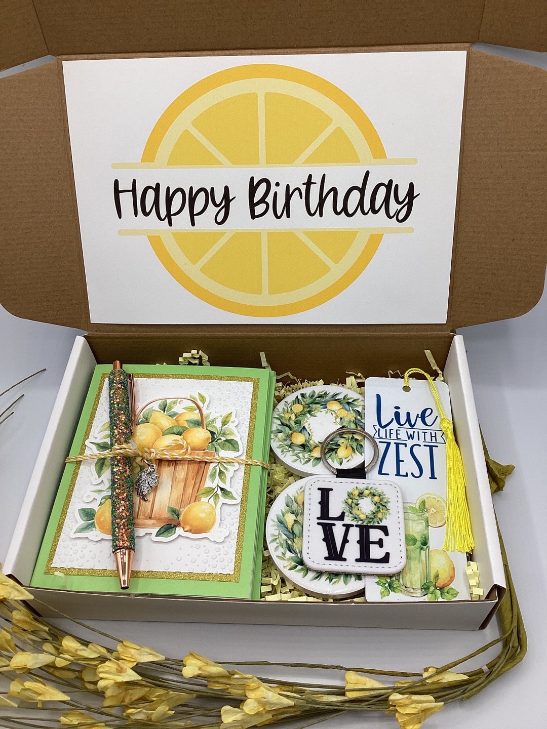 Lemon Gift Box Set. choose Your Own Sentiment/occasion Sticker for Box ...