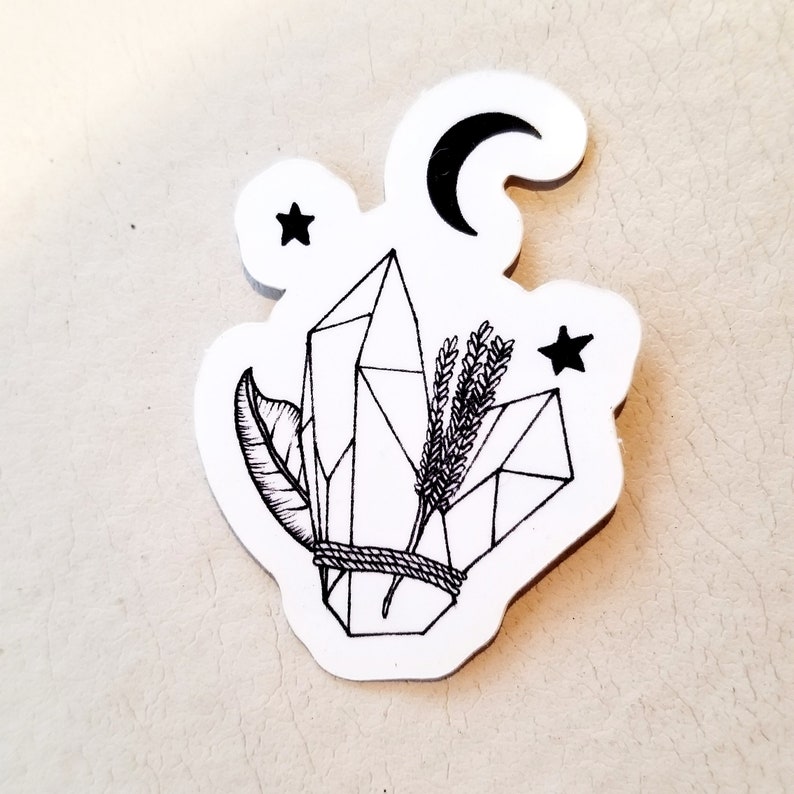 Nature Sticker Pack (5 Stickers) | Crescent Moons, Mountains, Flower ...