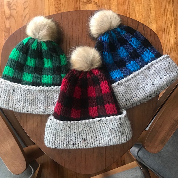 Crochet Buffalo Plaid Hat Pattern - Etsy