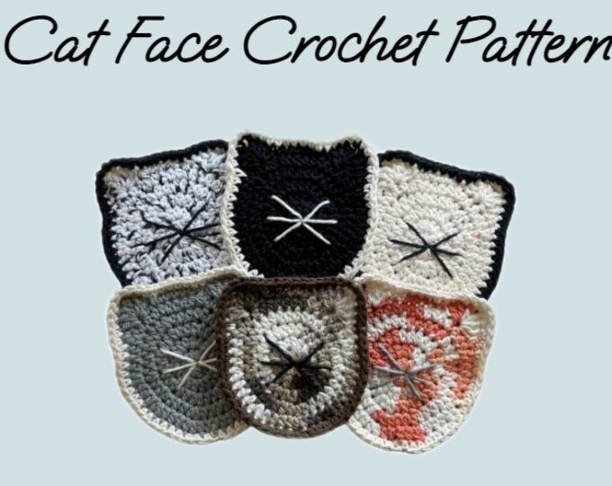 Crochet Pattern - Digital Download - DIY - Cat Face Coaster Pattern ...