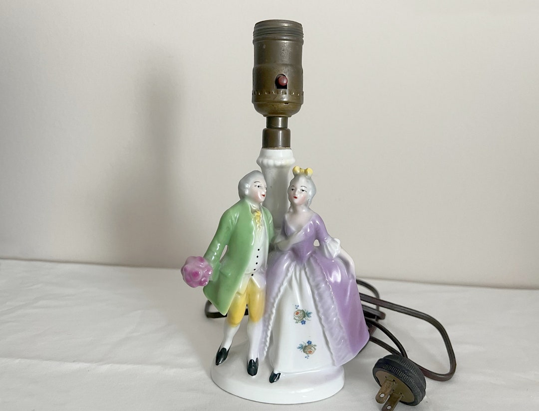 Antique German Bavarian Porcelain Table Lamp With Georgian or Victorian ...