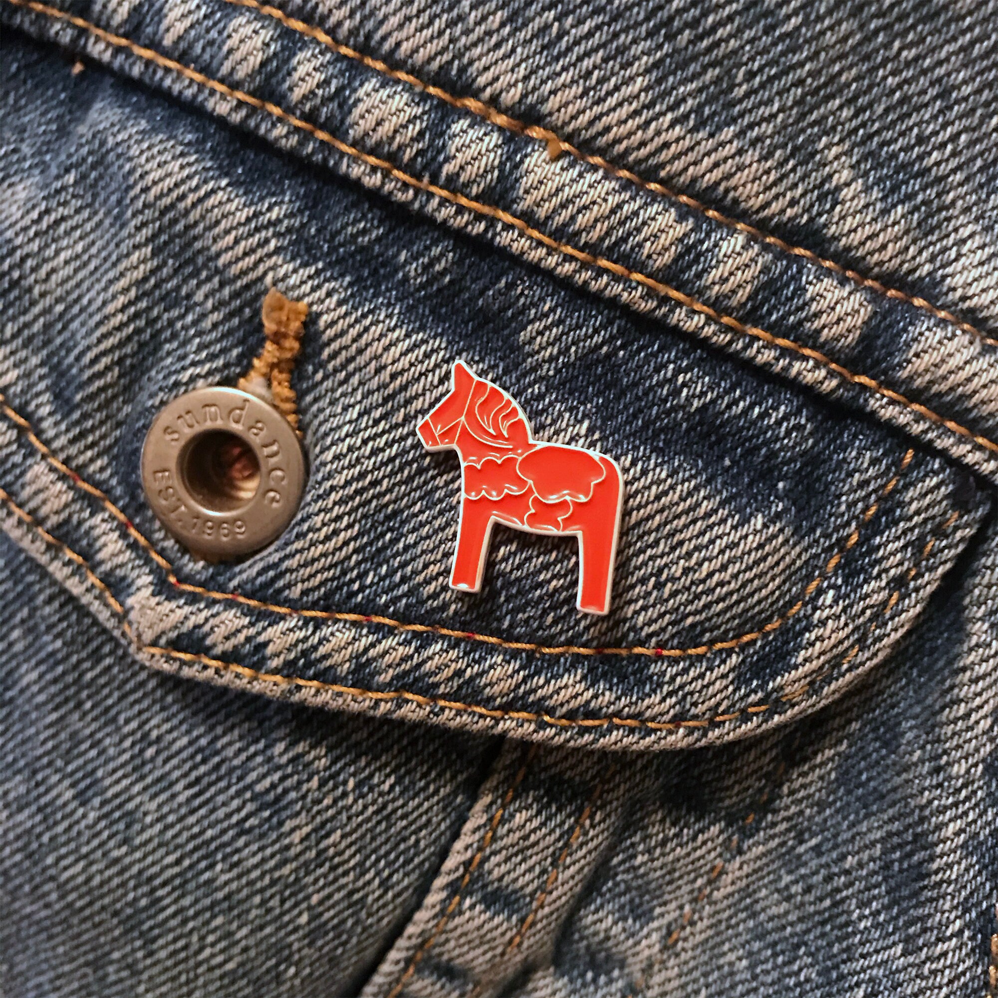 Red Swedish Horse Enamel Pin - Etsy UK