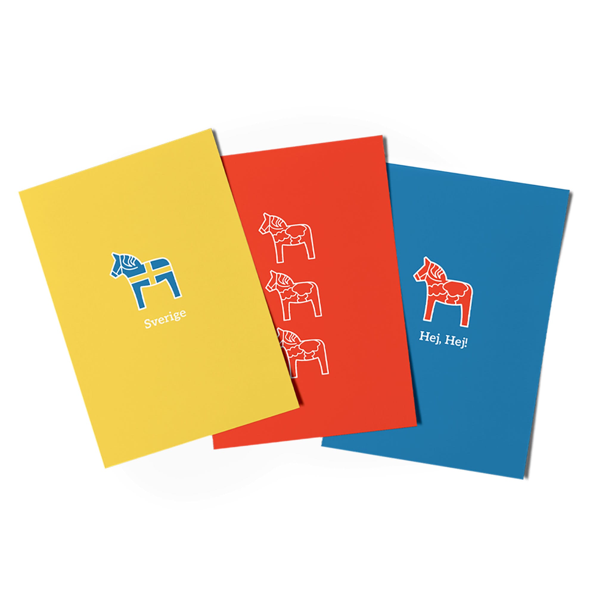 Swedish Greeting Card Set Colored 3 Blank Cards - Etsy