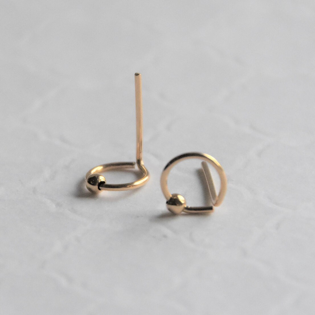 Tiny Gold Earrings Small Simple Gold Earrings Small 14k Gold - Etsy